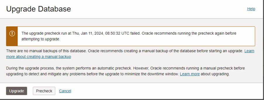 Oracle Database Cloud Serviceデータベースおよびデータベース・システムのアップグレード