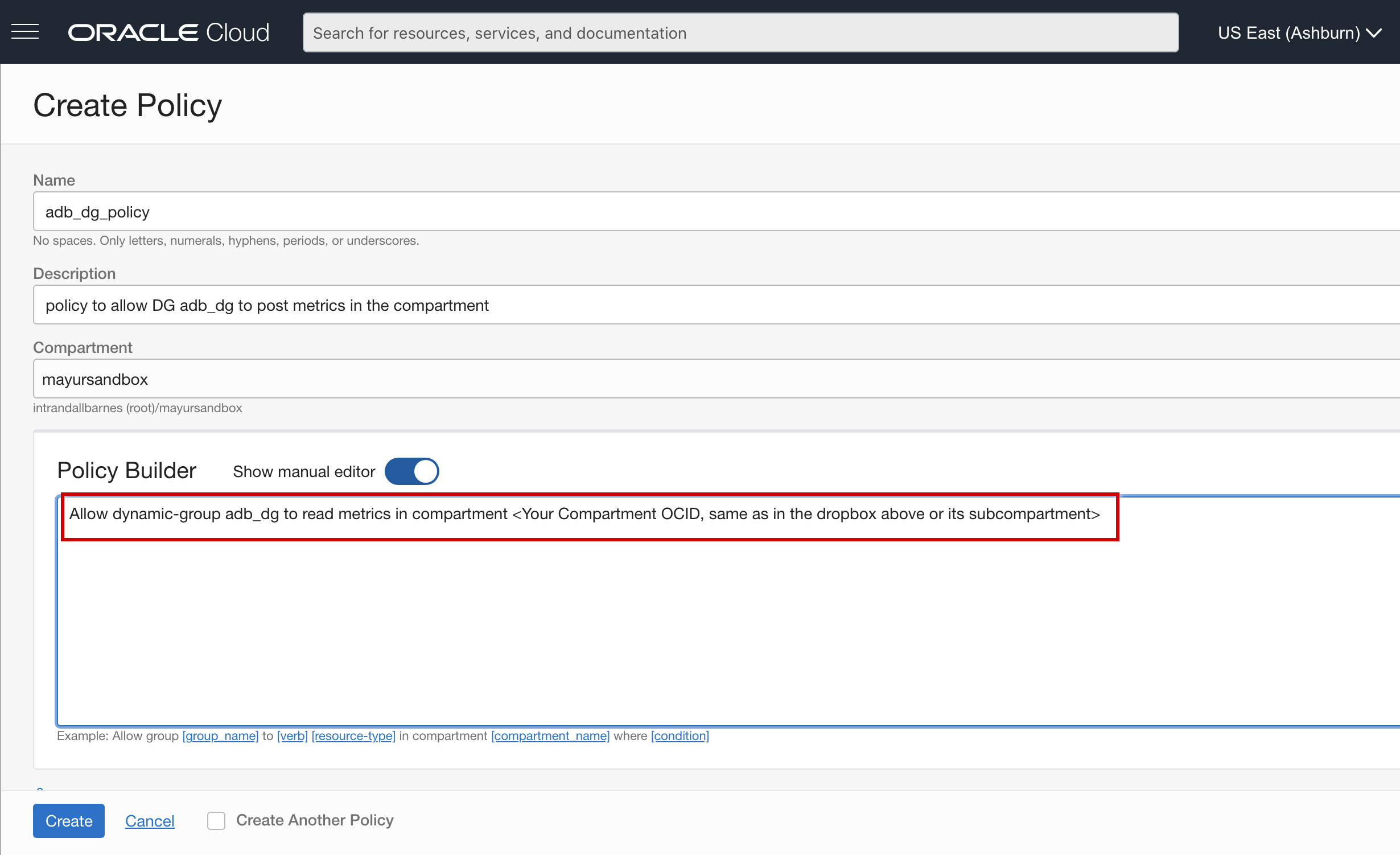 Oracle Cloud Infrastructure Monitoring 서비스를 사용하여 Oracle Autonomous Database에서 맞춤형 측정 지표 게시