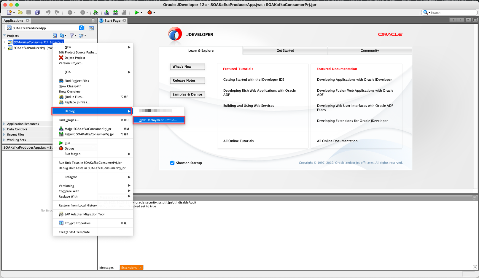 Oracle Visual Builder Studio에서 Oracle SOA Suite 배치