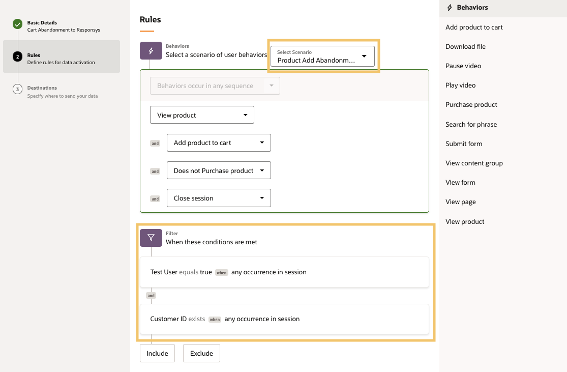 Oracle Infinity 및 Oracle Responsys를 이용하여 쇼핑 카트 포기자를 재타겟팅하여 수익 증대