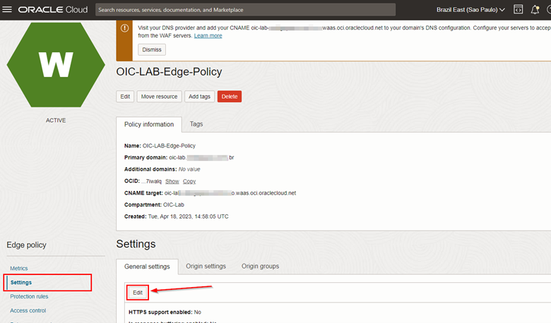 OCI WAF를 사용하여 Oracle Integration(프로세스) 커스텀 엔드포인트 구성 및 보호