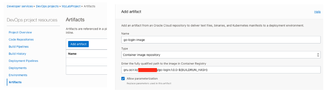 OCI DevOps 파이프라인을 생성하여 Golang 마이크로서비스 구축 및 배포