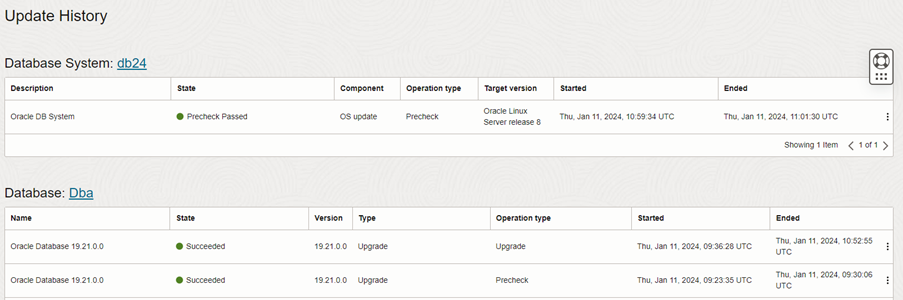 Oracle Database Cloud Service 데이터베이스 및 데이터베이스 시스템 업그레이드