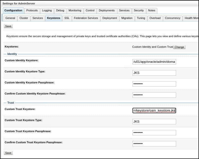 Oracle Access Management 12c에 대한 SSL 구성
