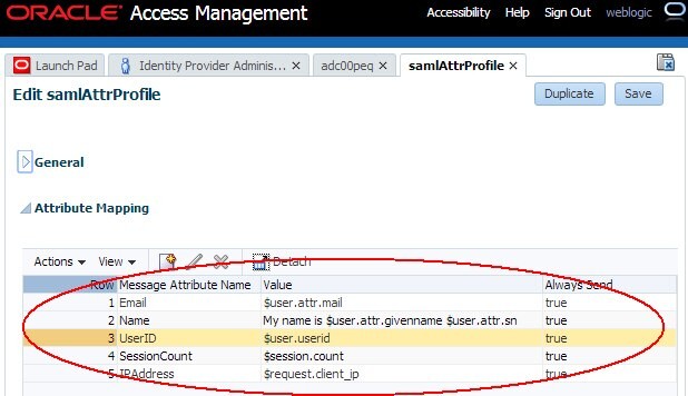 예 - OAM 및 IdP를 사용하여 속성 전송
