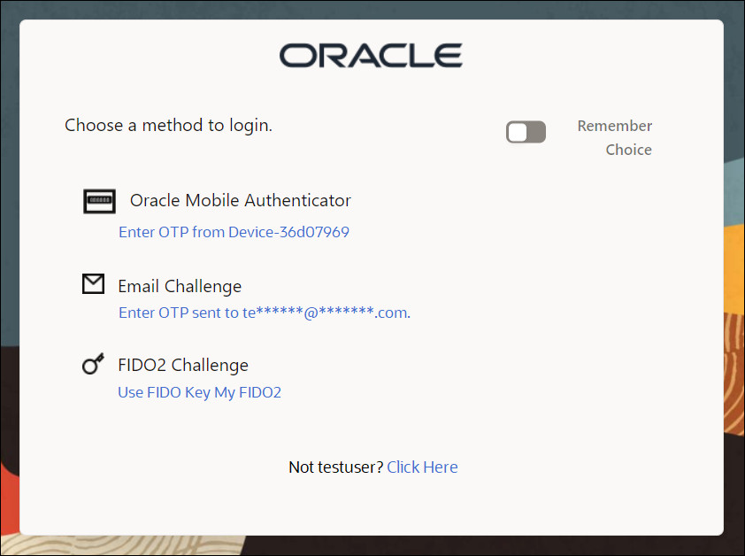 Oracle 고급 인증을 사용하여 Fido2 구성