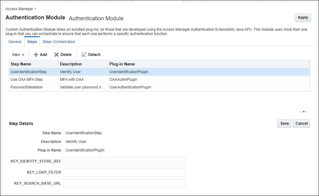 Oracle Access Management와 Oracle Advanced Authentication 통합