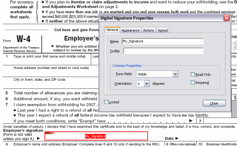 Adding Or Designating A Field For A Digital Signature