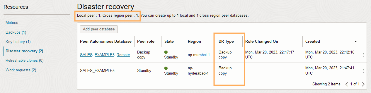 Disable a Cross-Region Standby Database