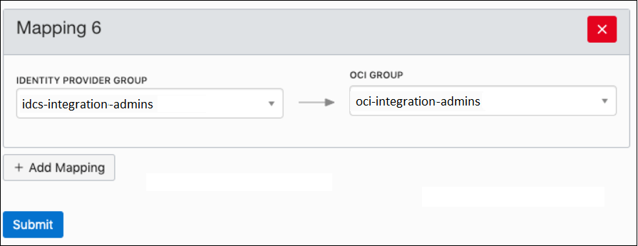 Mapeando o IDCS e Grupos do Oracle Cloud Infrastructure