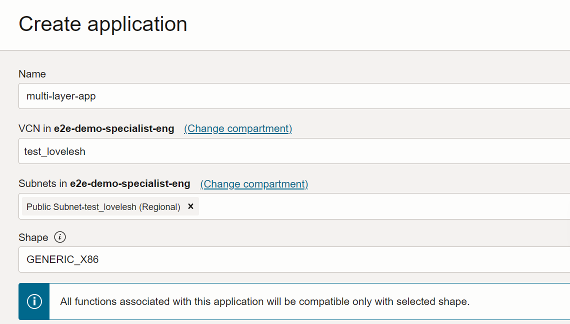 Hospede Aplicativos de Backend de Várias Camadas no Oracle Cloud Infrastructure Functions