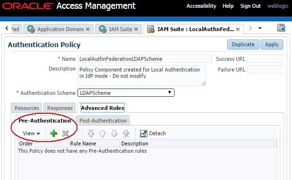 Usando Regras Avançadas de Pré-Autenticação do OAM no OAM IdP