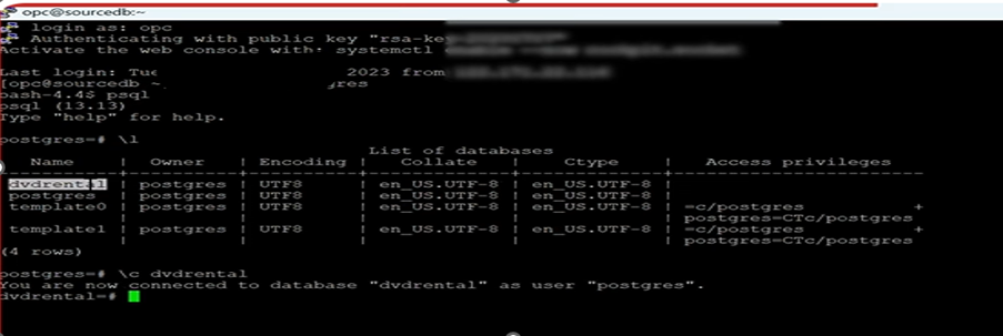 使用 Postgresql 将数据从内部部署 Postgresql 数据库迁移到 Oci 数据库 1342