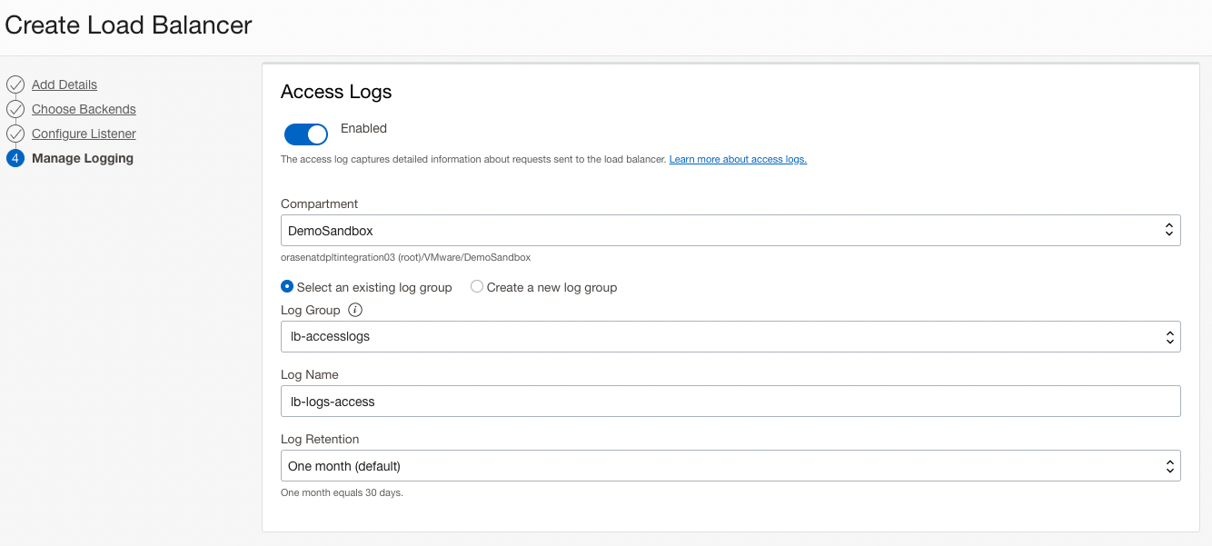 为 Oracle Cloud Vmware Solution 应用程序配置 Oci 负载平衡