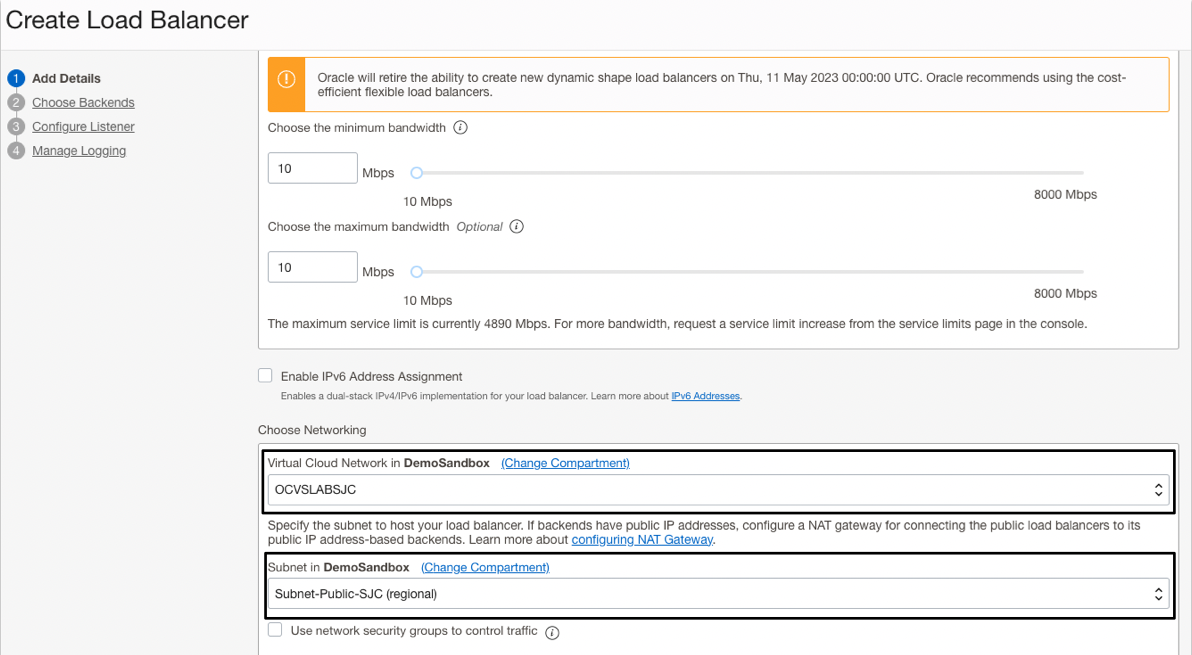 为 Oracle Cloud Vmware Solution 应用程序配置 Oci 负载平衡