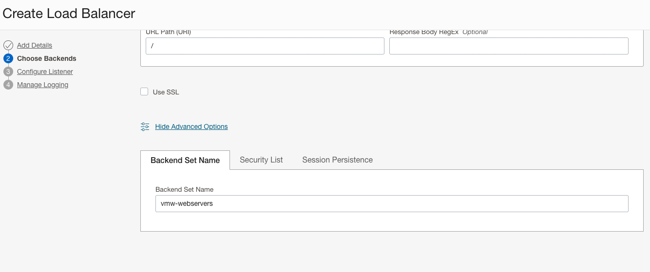 为 Oracle Cloud Vmware Solution 应用程序配置 Oci 负载平衡 7600