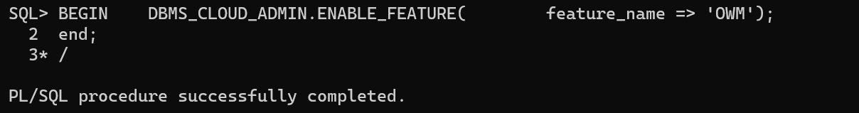 在 Autonomous Database 上使用 Oracle Workspace Manager