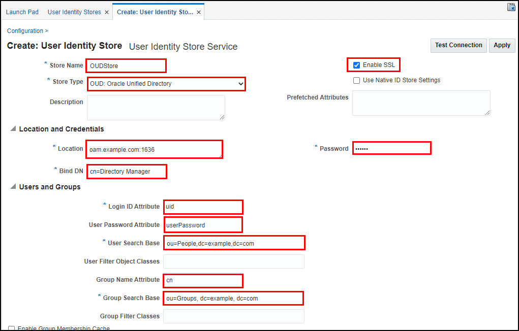 为 OAM 12c 配置 Oracle Unified Directory