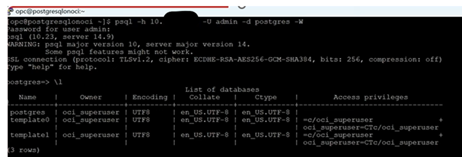 使用 Postgresql 將資料從內部部署 Postgresql 資料庫移轉至 Oci 資料庫