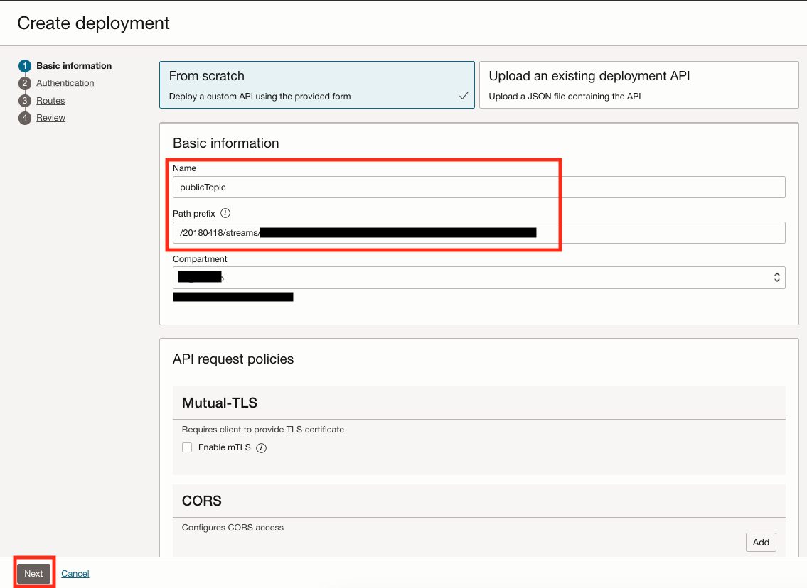 使用 Oci Rest Api 呼叫,使用 Api 閘道背後的專用 Oci 串流主題 4532