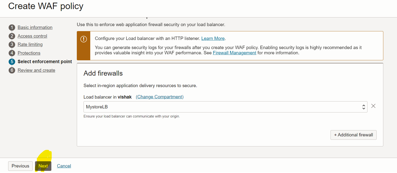 使用 Oracle Cloud Infrastructure Load Balancer 與區域 Web 應用程式防火牆保護企業內部部署 ...