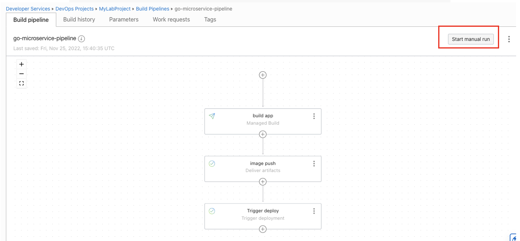 建立 OCI DevOps 管線以建立及部署 Golang 微服務