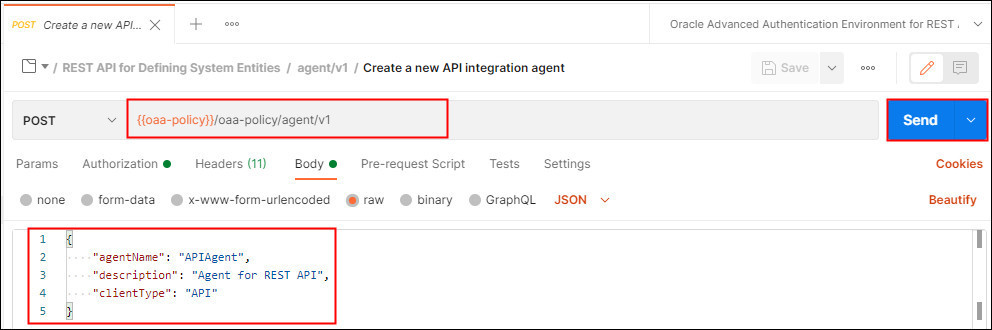 使用 Oracle Advanced Authentication REST API 搭配 Postman